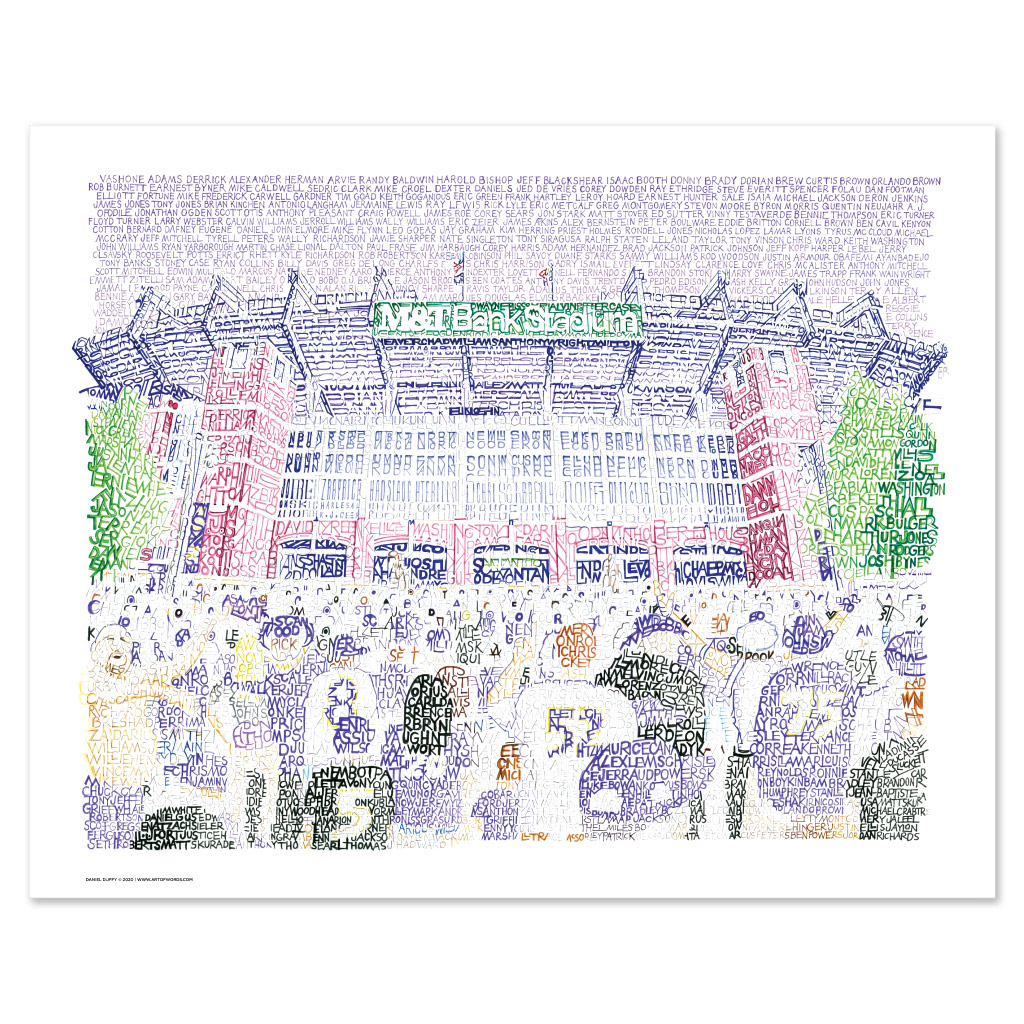 Artist Writes Every Ravens Player Ever to Create M&T Bank Stadium ...