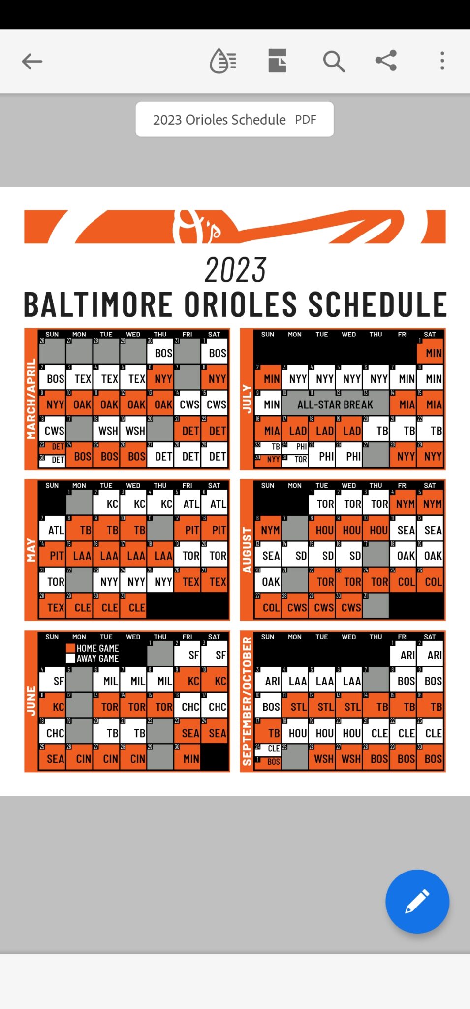 Orioles release their 2023 MLB schedule - Marylandsportsblog.com