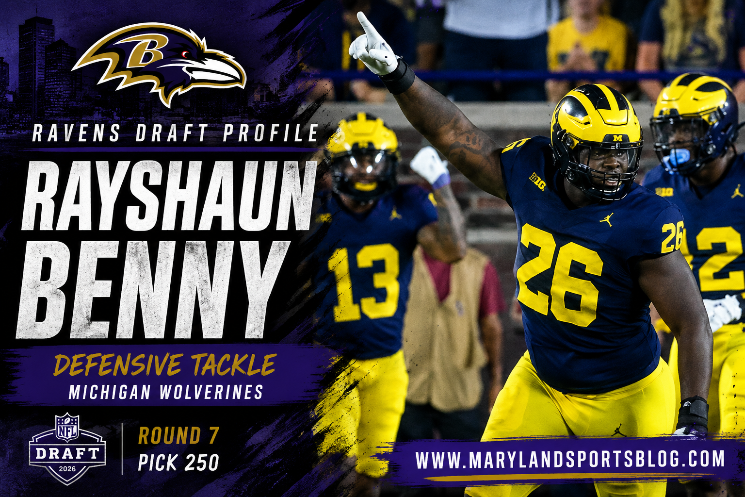 Ravens Draft Profile: Rayshaun Benny Brings Michigan Toughness to ...